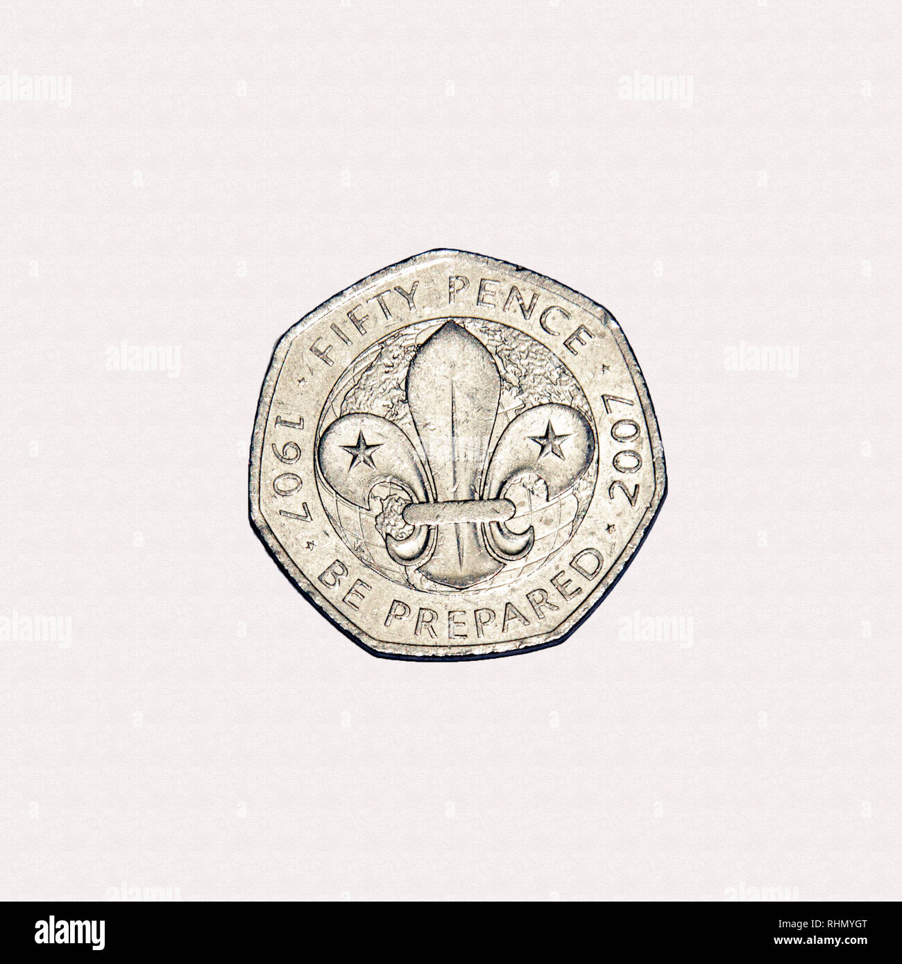 Limited edition British 50p piece coin commemorating one hundred years ...