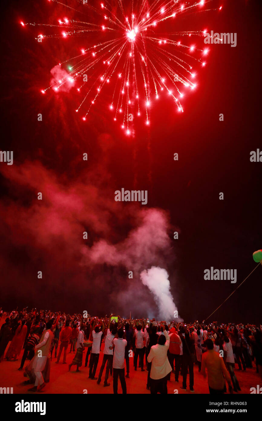 Cox's bazar, Bangladesh - February 01, 2019: A jam-packed crowd at the ...