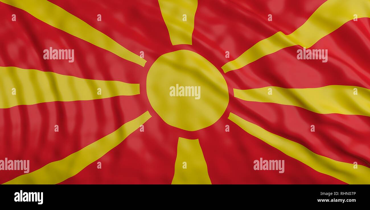 North Macedonia symbol. North Macedonia waving flag background texture ...
