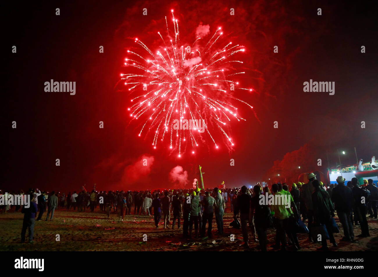 Cox's bazar, Bangladesh - February 01, 2019: A jam-packed crowd at the ...
