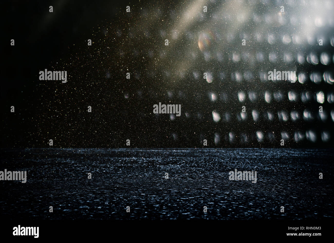 Spotlight over concrete floor. dark black background Stock Photo - Alamy