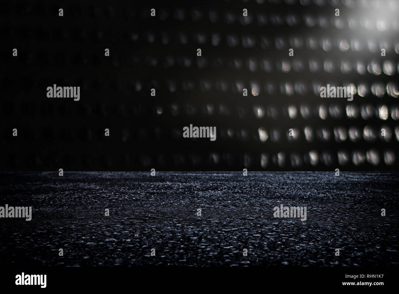 Spotlight over concrete floor. dark black background Stock Photo - Alamy