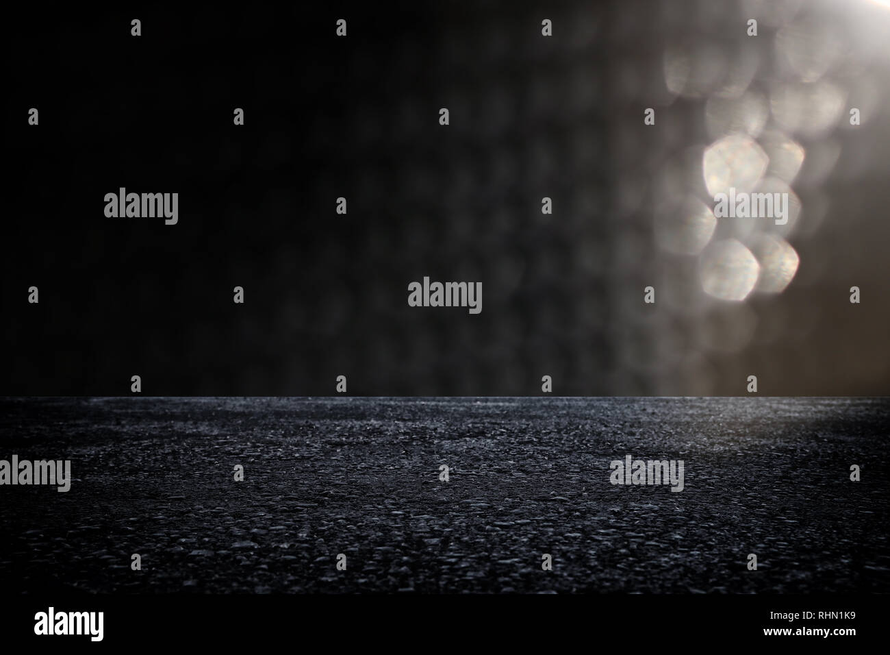 Spotlight over concrete floor. dark black background Stock Photo - Alamy