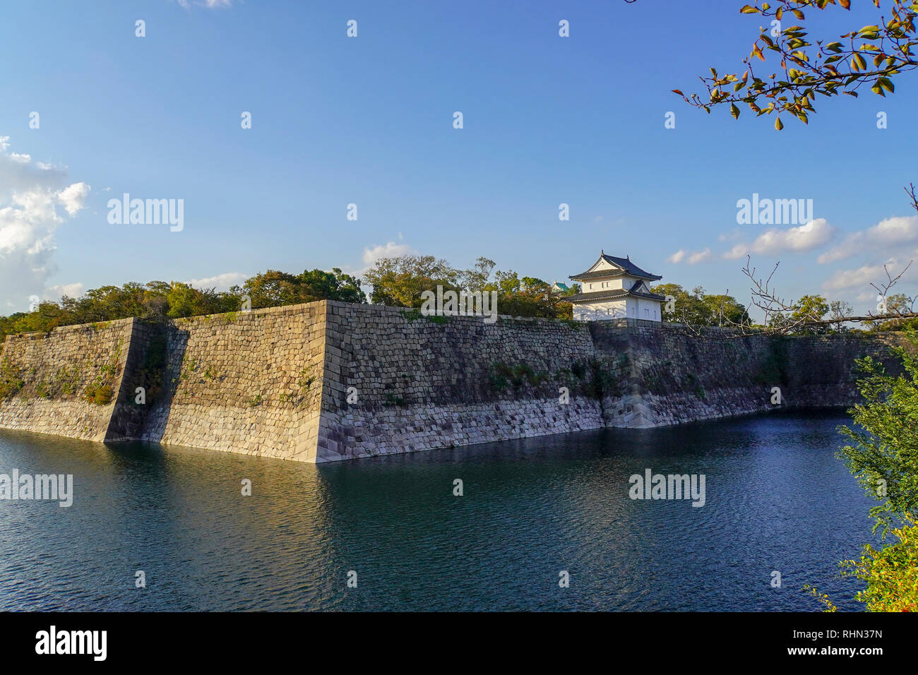 The moat around Osaka Castle, Osaka, Kansai, Japan Stock Photo - Alamy