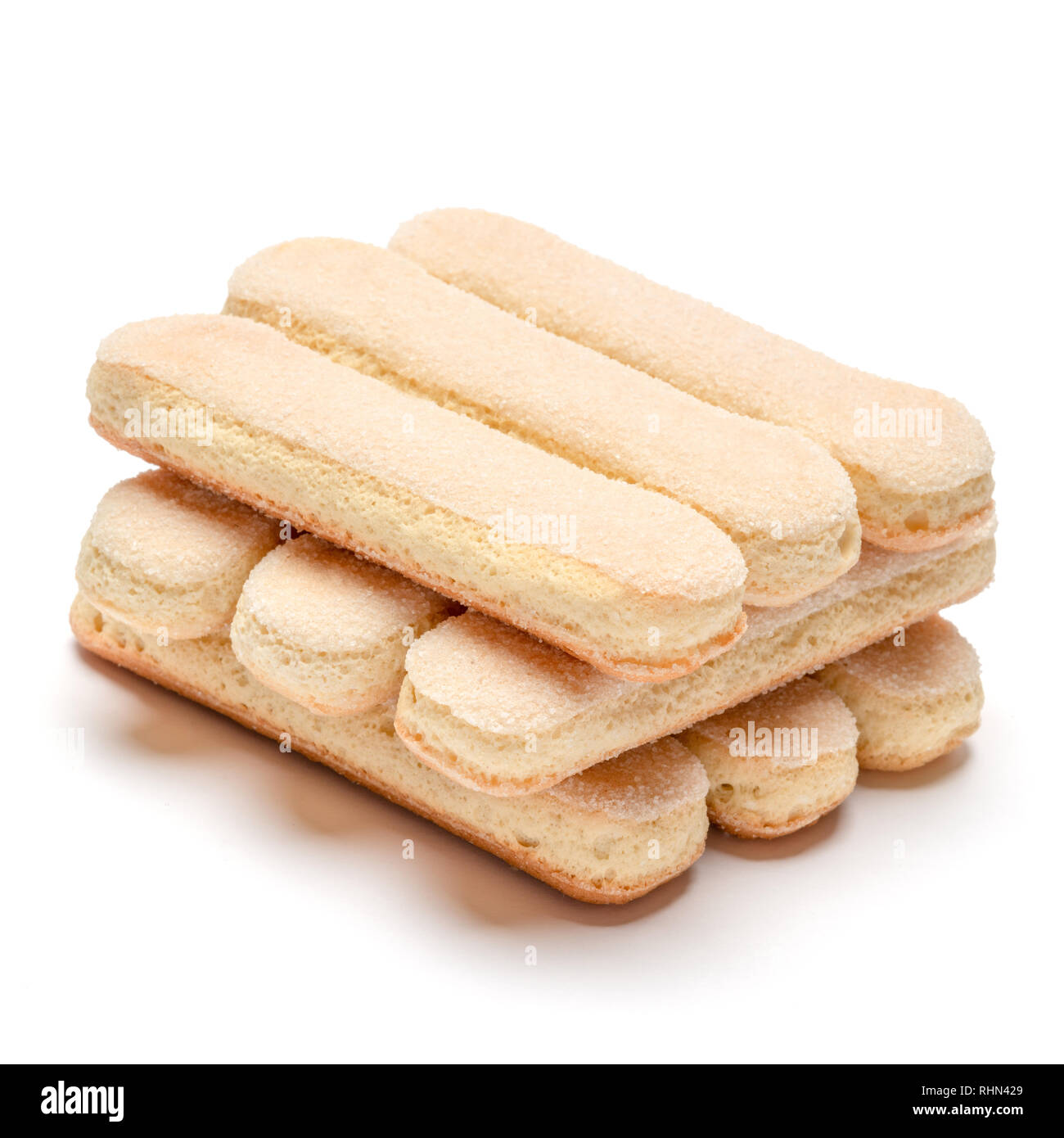 Traditional Italian Savoiardi ladyfingers Biscuits on White Background ...
