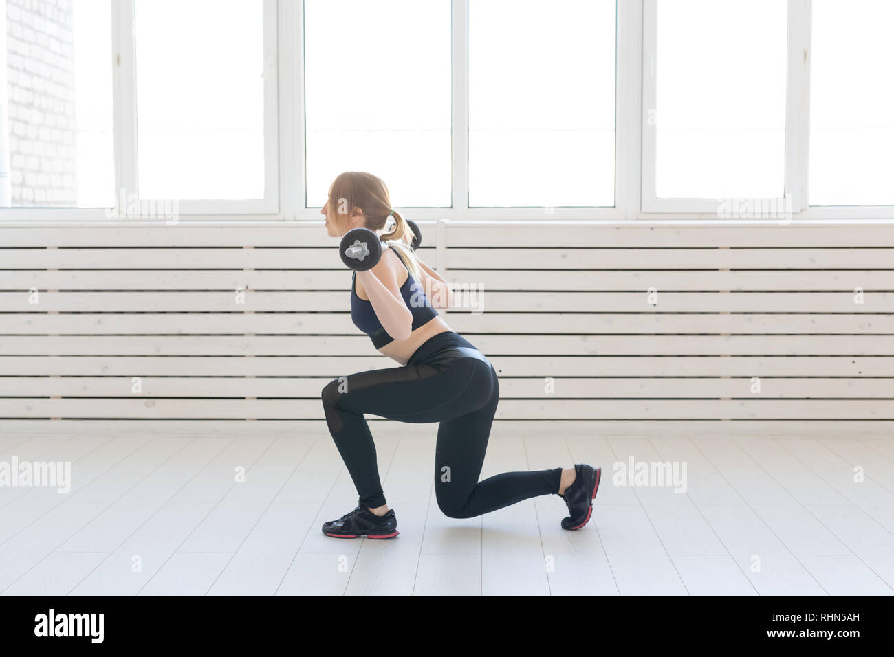 Healthy lifestyle, fitness, people and sport concept - Portrait of fit ...