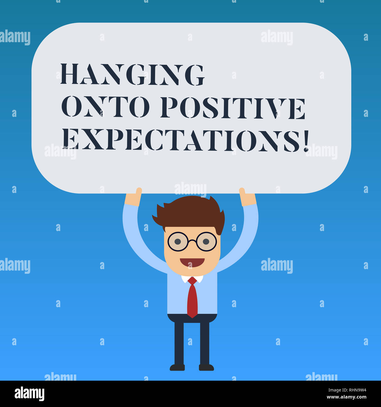 Writing note showing Hanging Onto Positive Expectations. Business photo ...