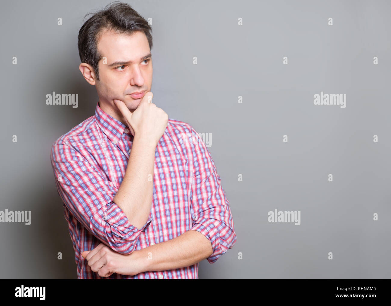 Hand gesture thinking thoughtful hi-res stock photography and images ...