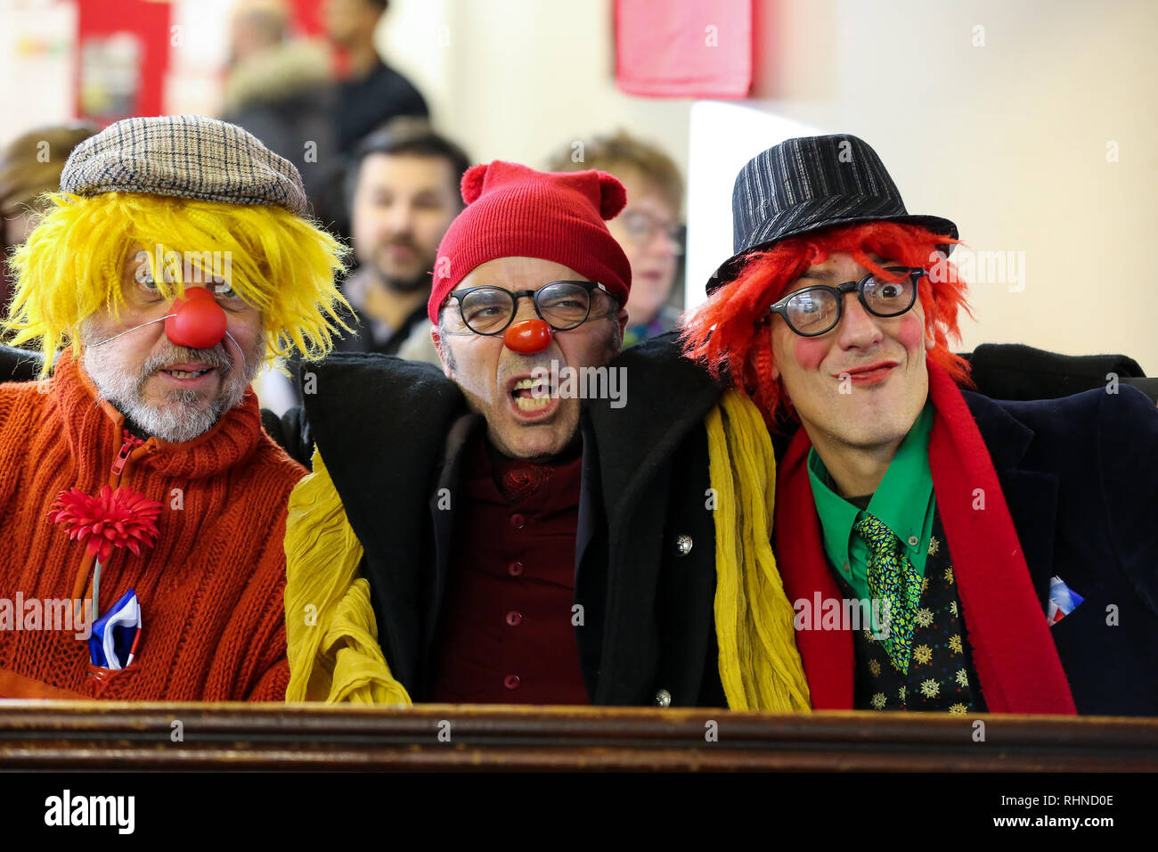London, UK. 3 Feb 2019 - Clowns attend the Grimaldi Church Service at ...