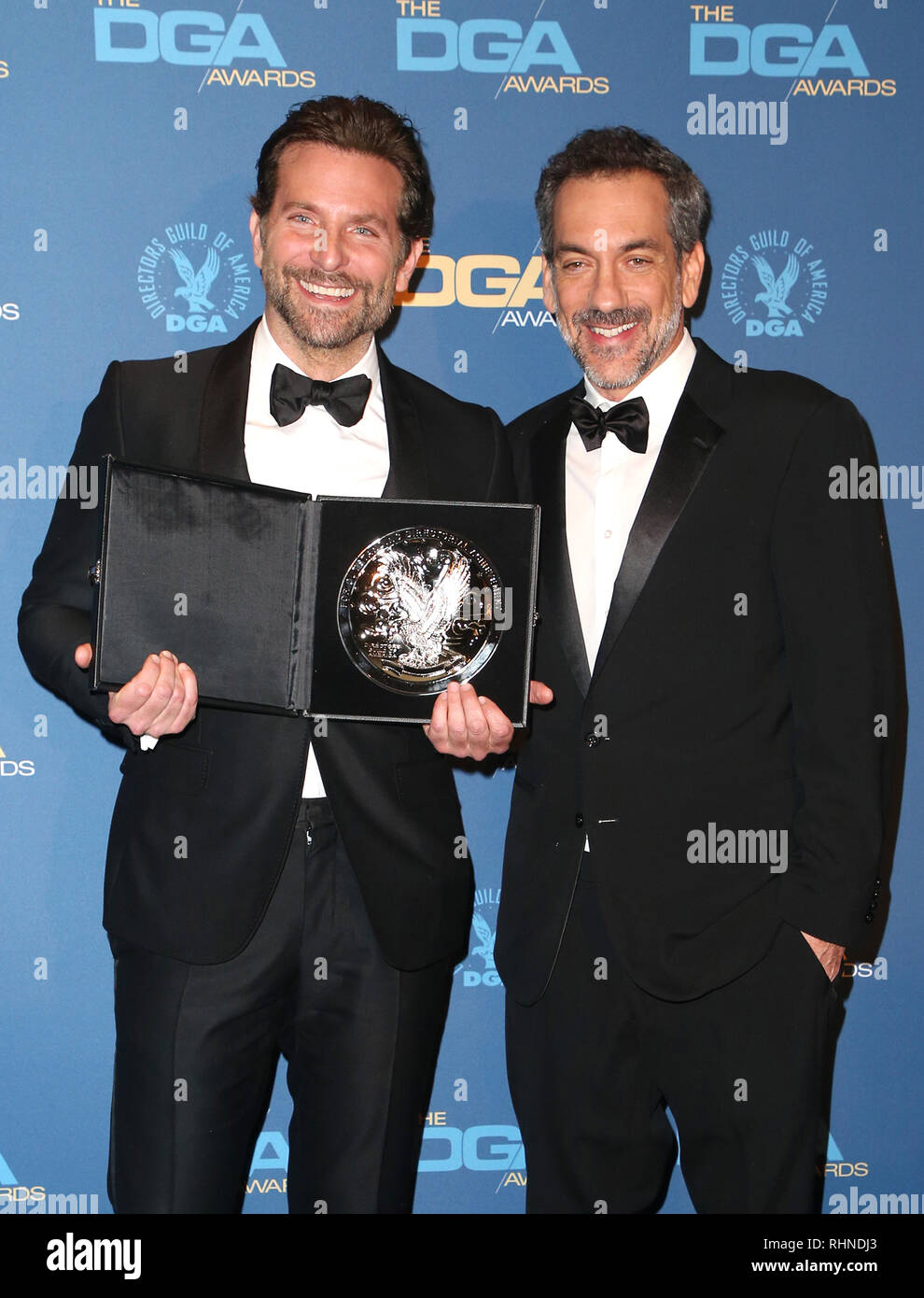 Los Angeles, USA. 2nd Feb, 2019. Bradley Coper and Todd Phillips at the ...