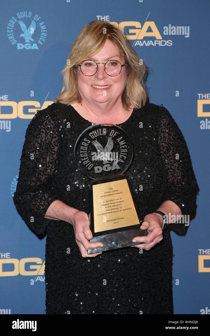 Los Angeles, USA. 2nd Feb, 2019. Kathleen McGill at the 71st Annual DGA ...