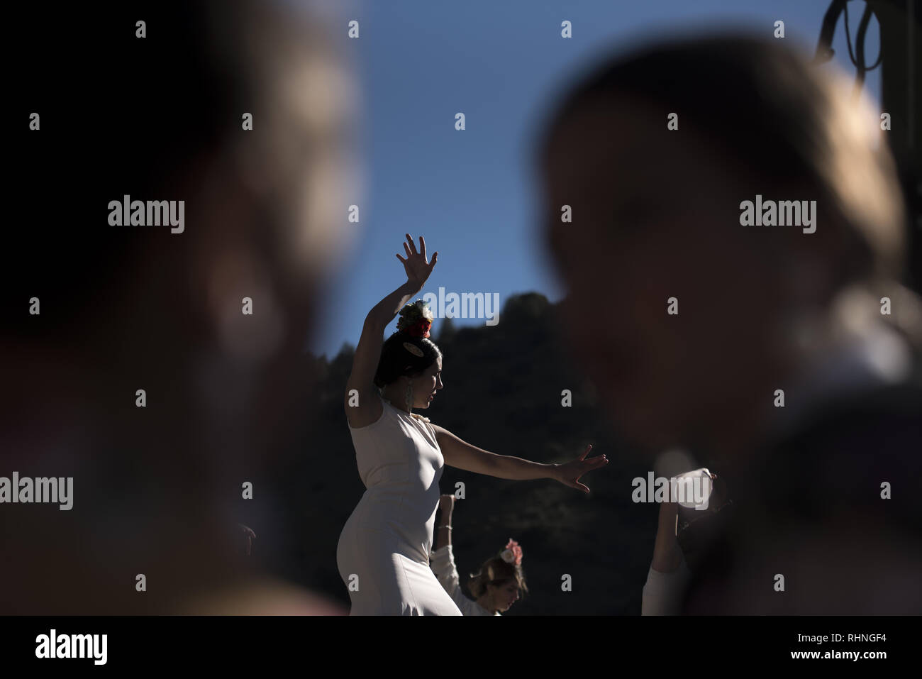 Granada, Spain. 3rd Feb, 2019. A girl seen dancing flamenco during the ...