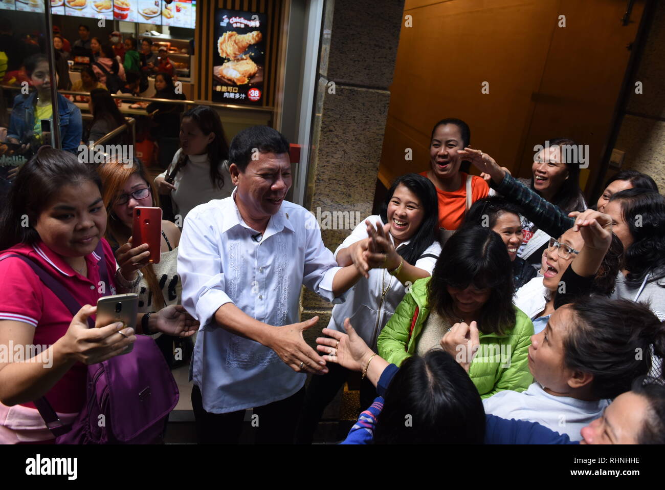 Hong Kong. 3rd Feb, 2019. Rodrigo Duterte impersonator, known with ...