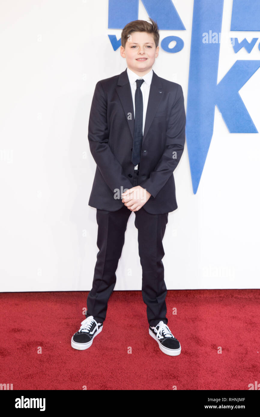 London, UK. 3rd February, 2019. Louis Ashbourne Serkis at The Kid Who ...