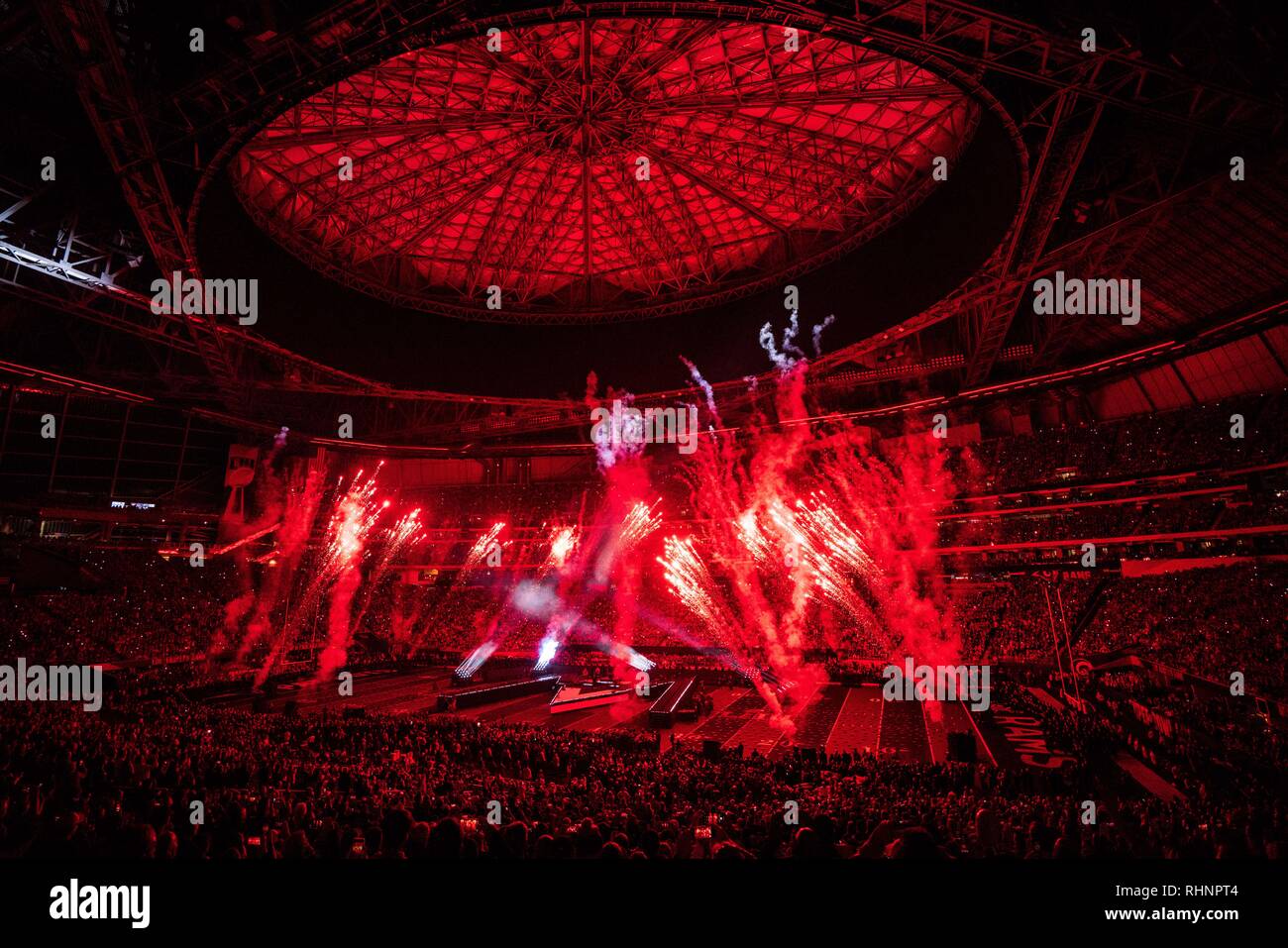 Atlanta, Georgia, USA. 03rd Feb, 2019. The Maroon 5 halftime show ...