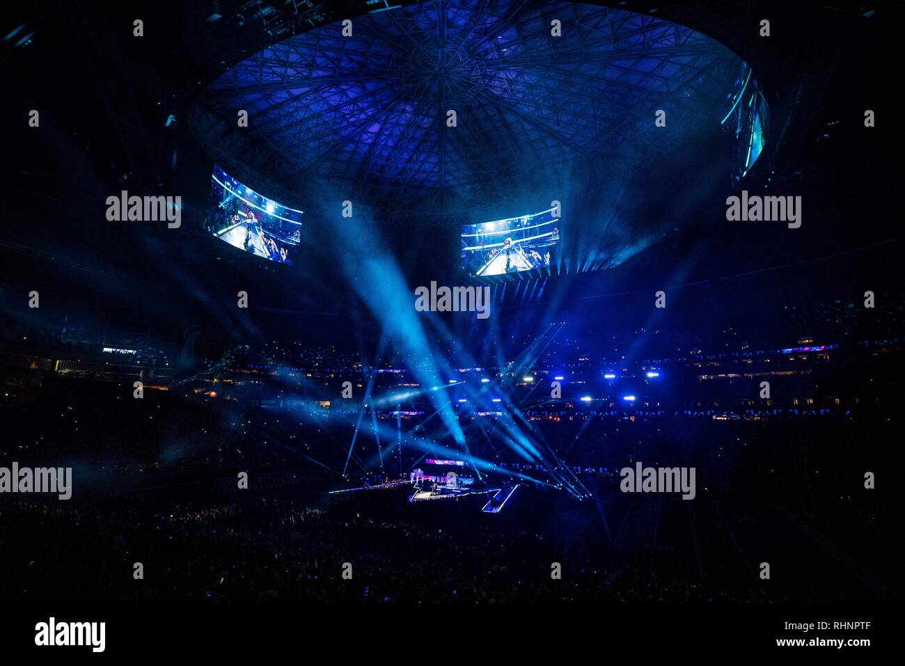 Atlanta, Georgia, USA. 03rd Feb, 2019. The Maroon 5 halftime show ...