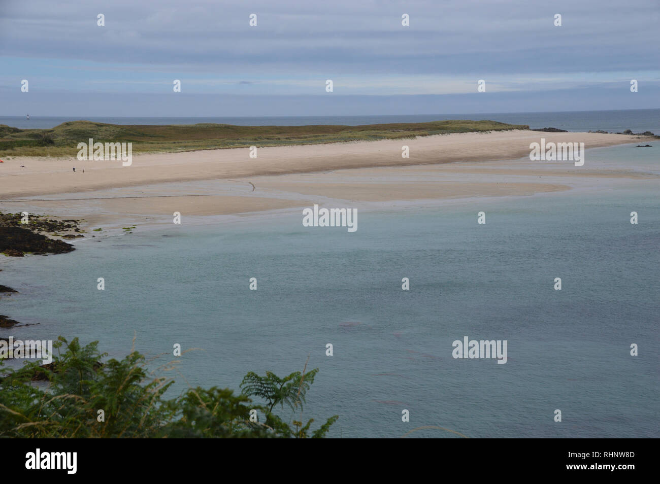 Shell Beach from the Coastal Path on Herm Island, Channel Islands.UK ...