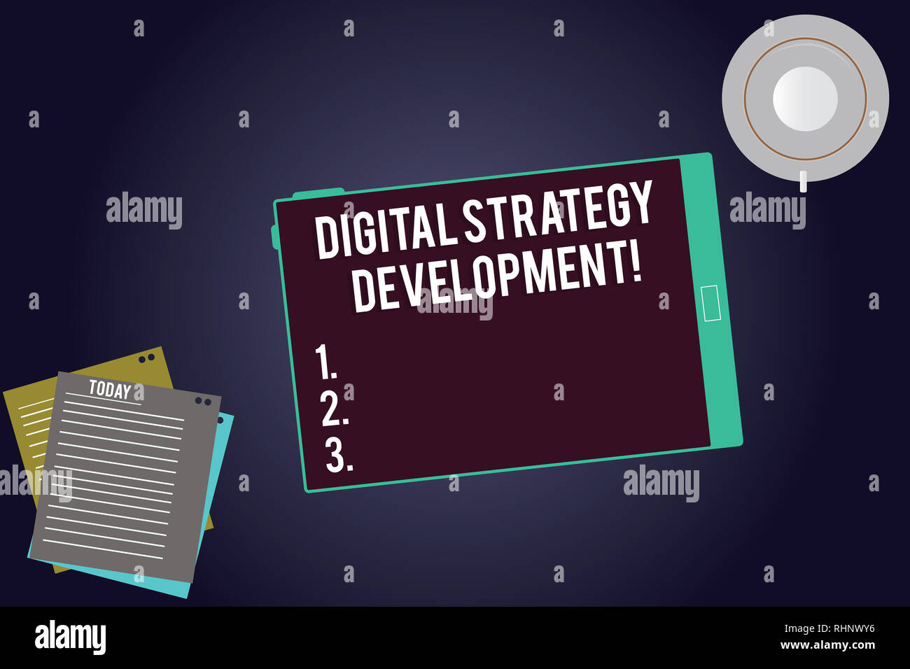 Writing note showing Digital Strategy Development. Business photo ...