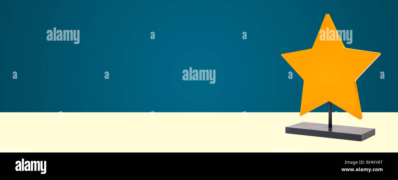 Banner template with yellow star on right side Stock Photo - Alamy