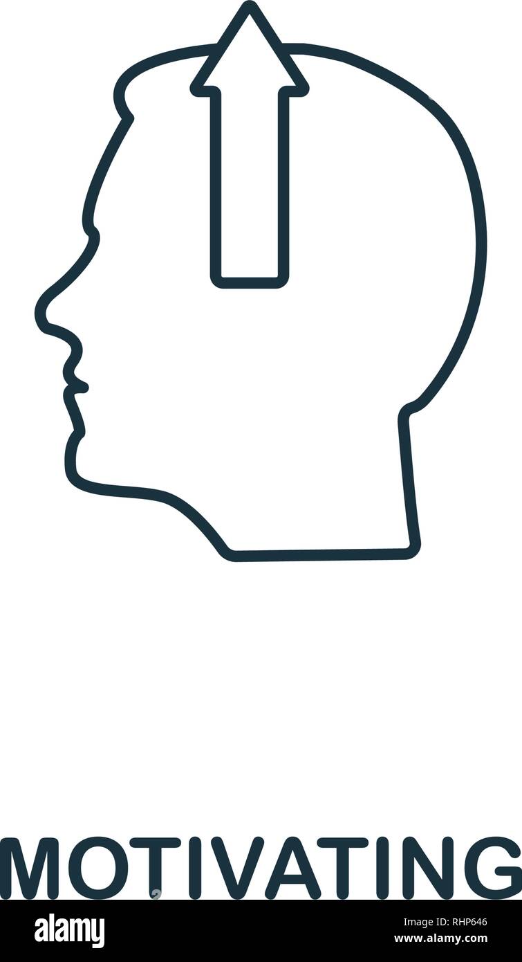 Motivating icon. Thin outline creativeMotivating design from soft ...