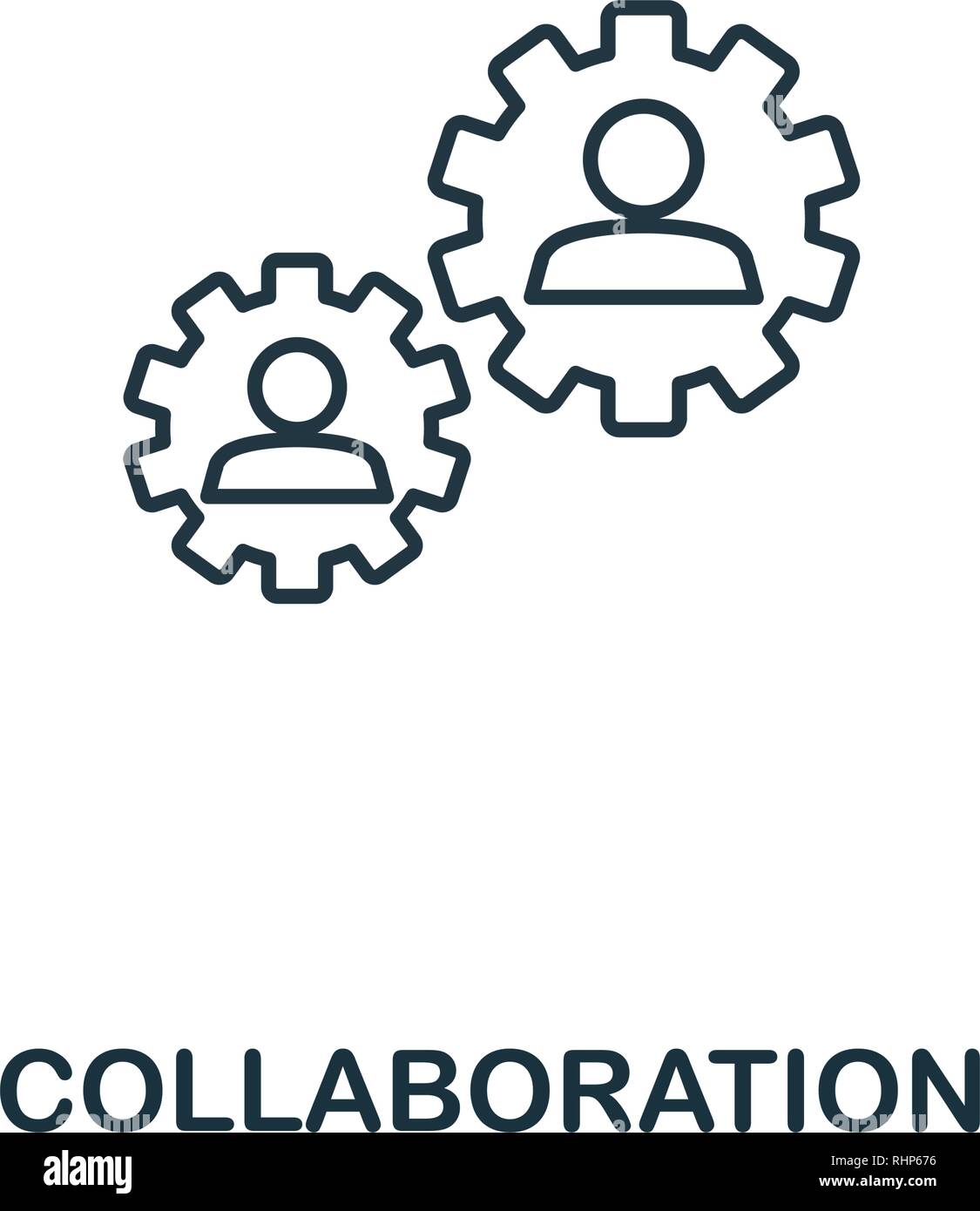 Collaboration icon. Thin outline creativeCollaboration design from soft ...