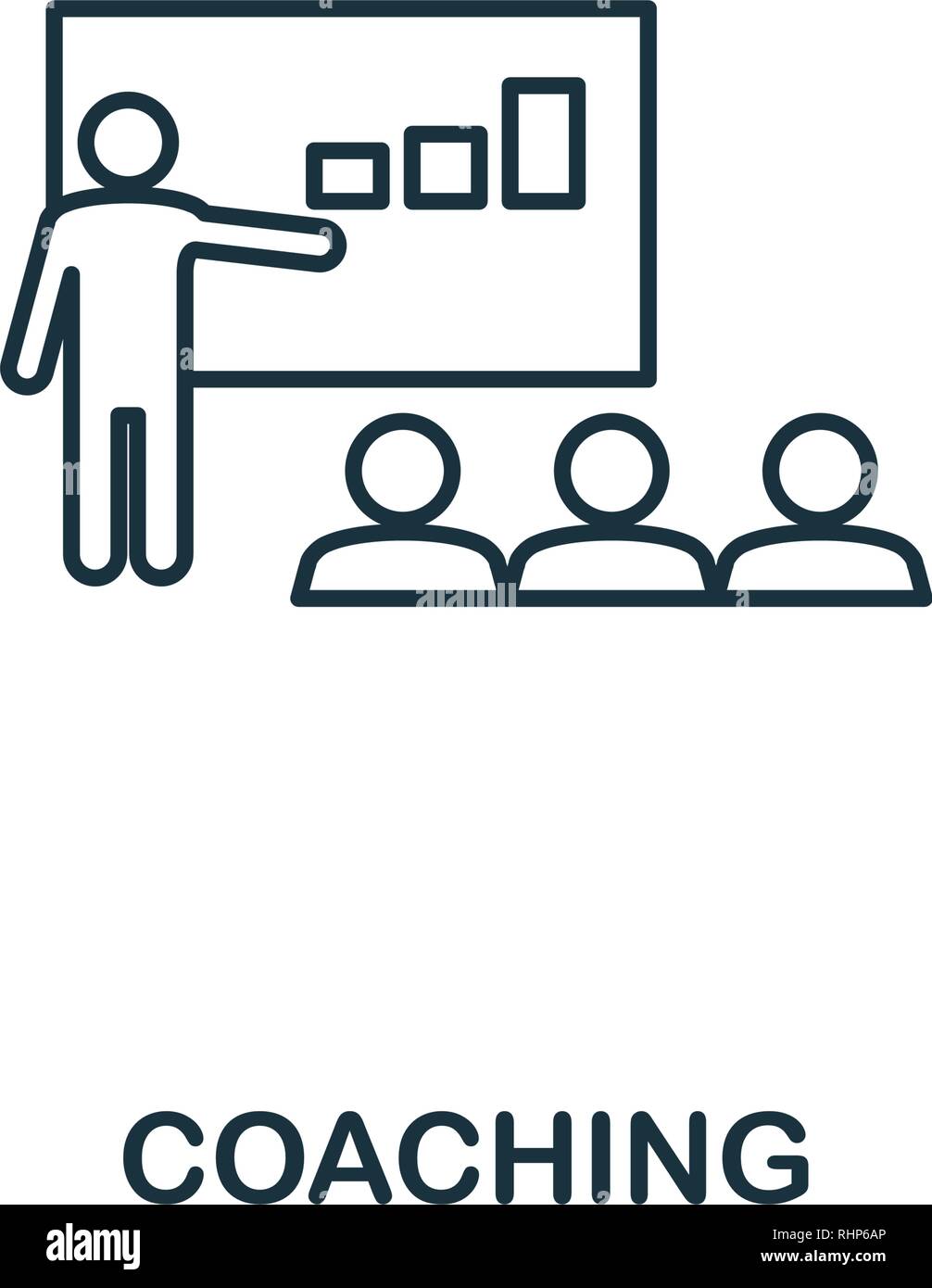 Coaching icon. Thin outline creativeCoaching design from soft skills ...