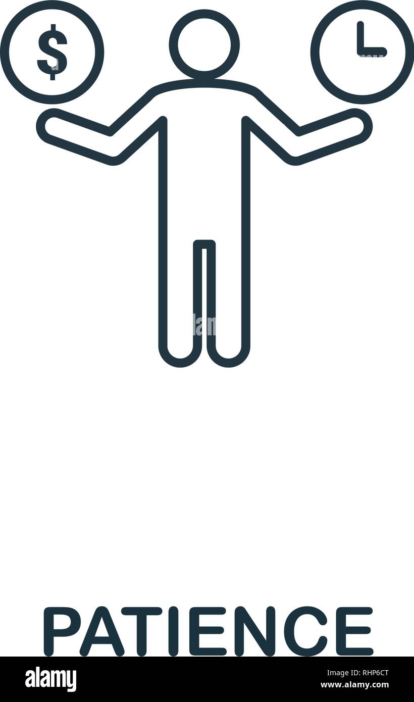 Patience icon. Thin outline creativePatience design from soft skills ...