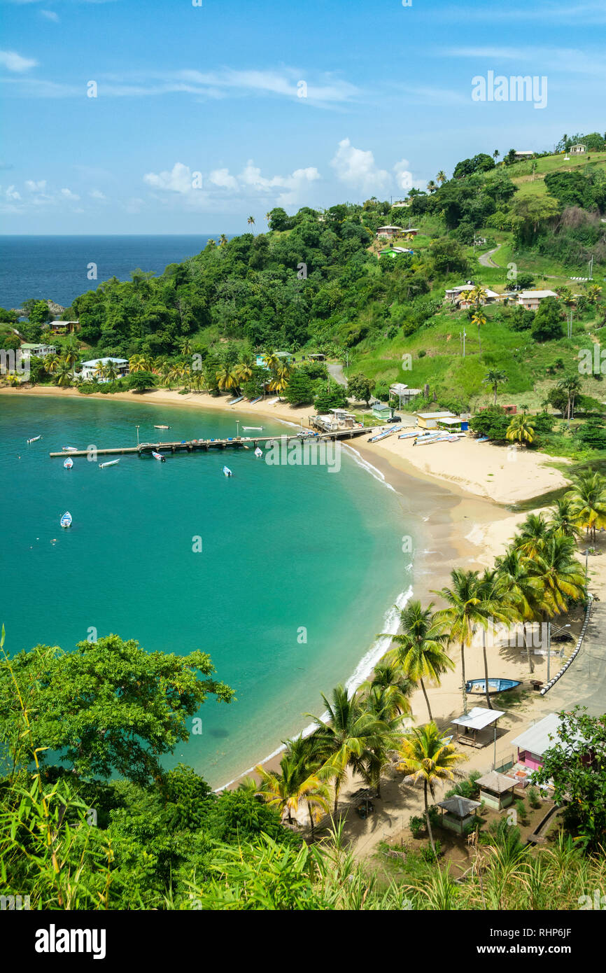 Parlatuvier Bay on north coast of Tobago island, Trinidad & Tobago ...