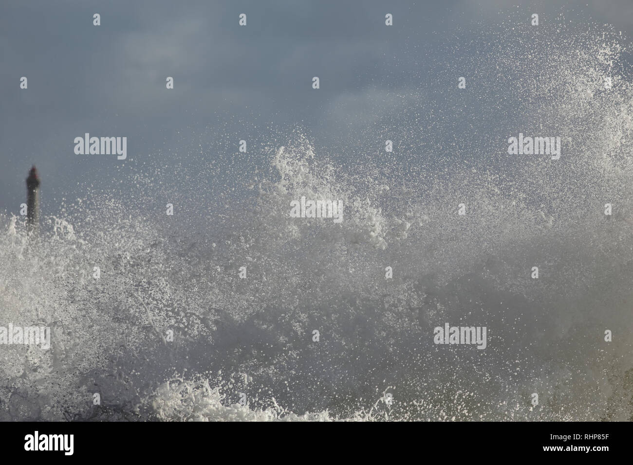 Big breaking stormy sea wave splash detail Stock Photo - Alamy