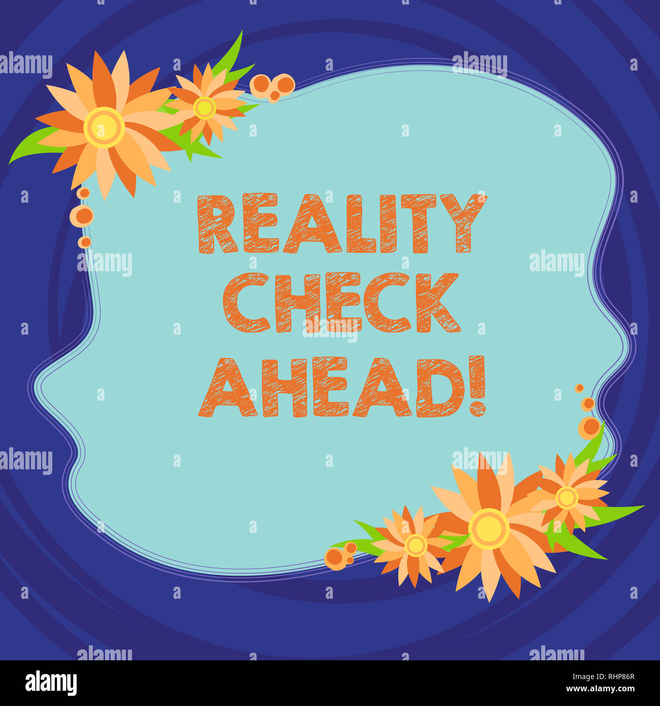 Text sign showing Reality Check Ahead. Conceptual photo makes them ...