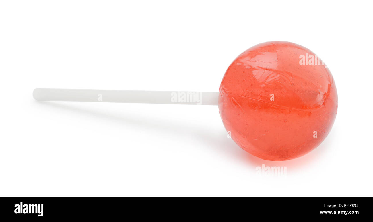 Pink lollipop isolated on white background Stock Photo - Alamy