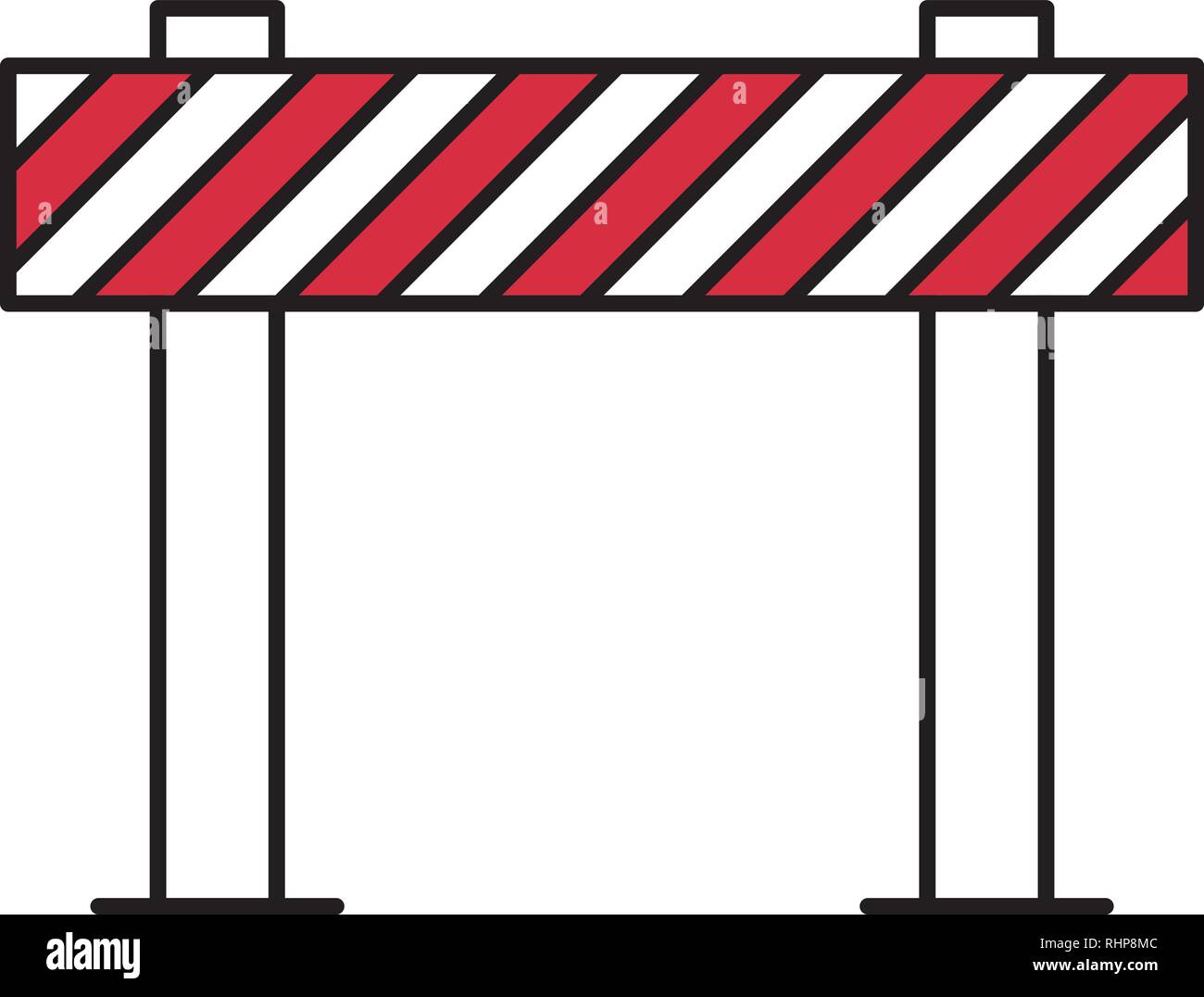 Road Block Sign, Traffic Barrier Vector Illustration Stock Vector Image ...