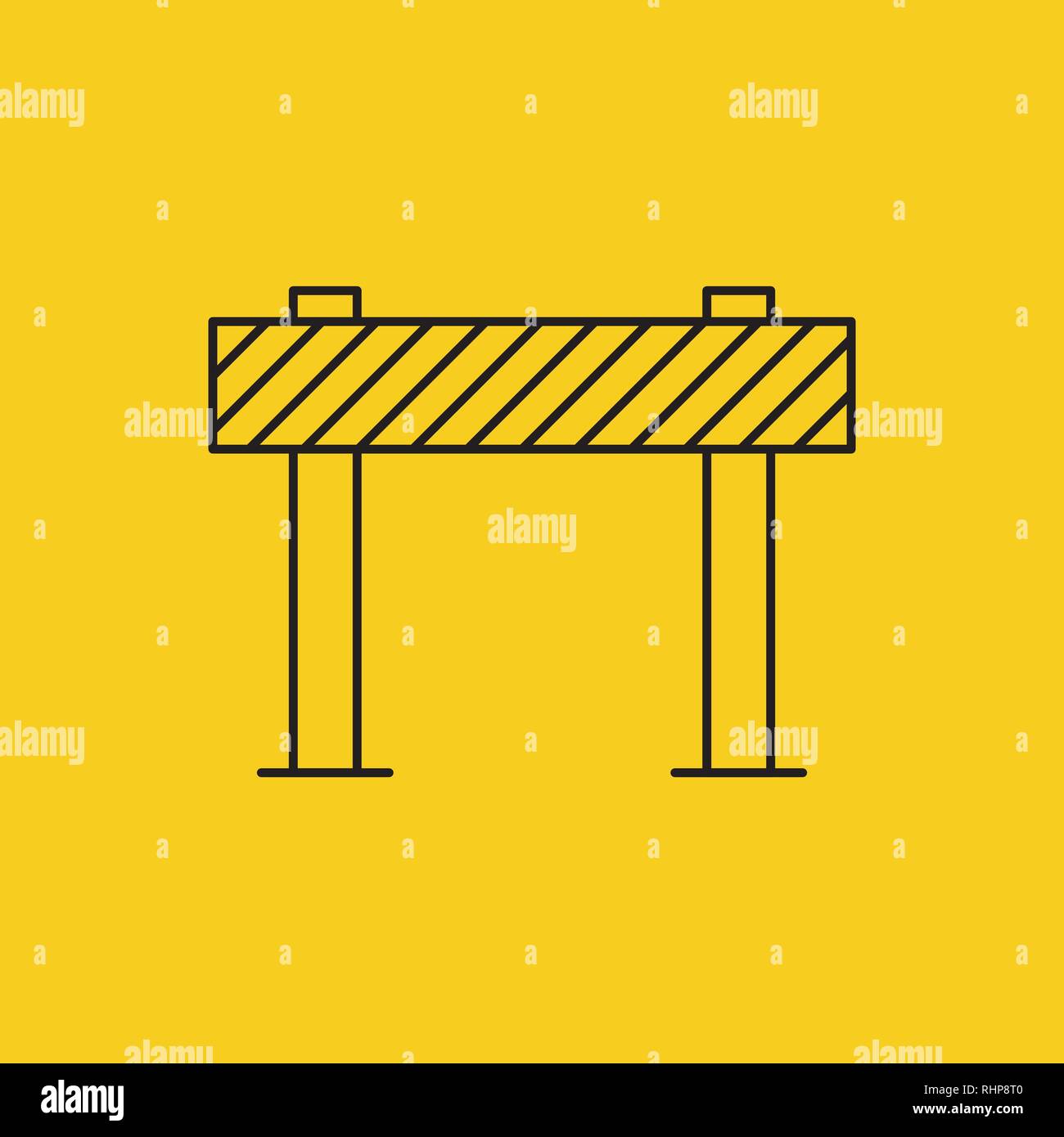 Road Block Sign, Traffic Barrier Vector Illustration Stock Vector Image ...