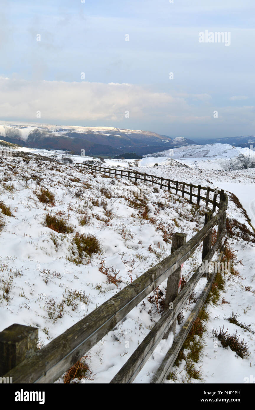 Views from Moel Morfydd on Llantysilio mountain towards Dinas Bran ...