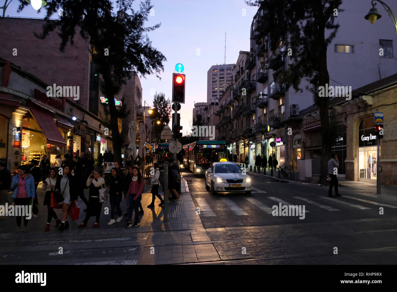View of King George and Jaffa Street pedestrian scramble, West ...