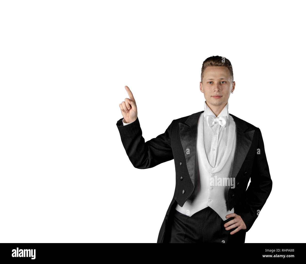 Man hand pointing away hi-res stock photography and images - Alamy