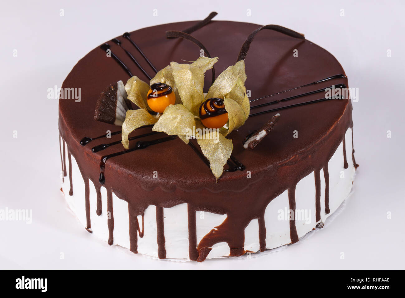 Delicous Cake chocolate with cream Stock Photo - Alamy