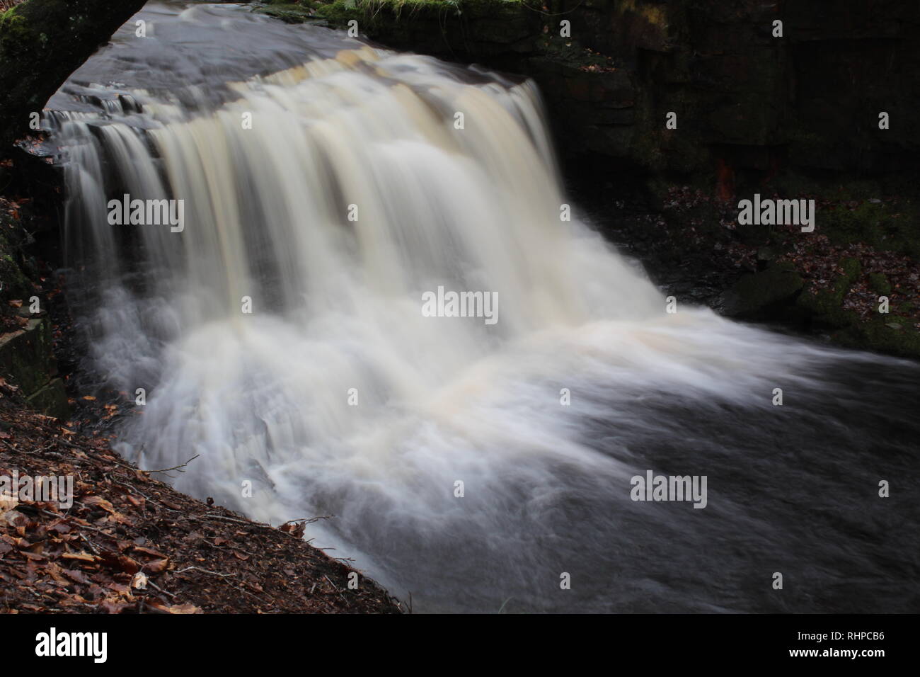 Roddlesworth wood falls near Abbey village in Lancashire,England Stock ...