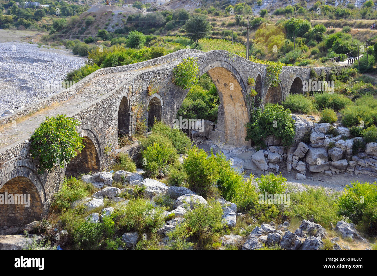 Albania, Shkodra, Europe. The Mesi Bridge (Ura e Mesit) across the Kiri ...