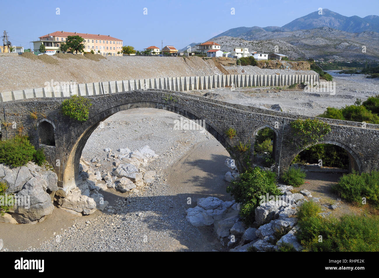 Albania, Shkodra, Europe. The Mesi Bridge (Ura e Mesit) across the Kiri ...