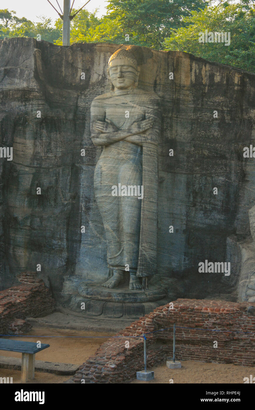 Gal Vihara (or Viharaya) rock temple at the Ancient City of Polonnaruwa ...