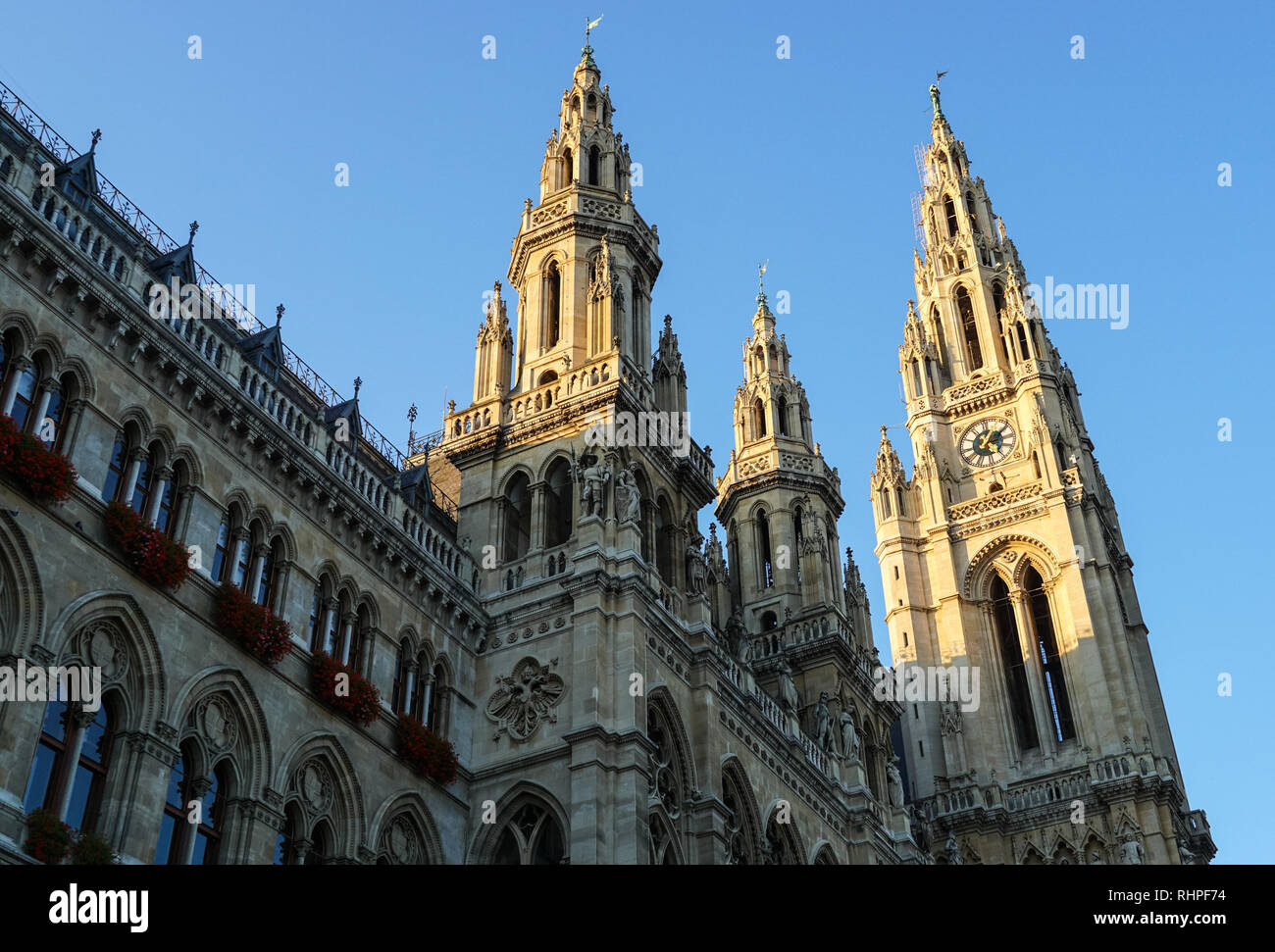 Towers of Vienna City Hall, Austria Stock Photo - Alamy