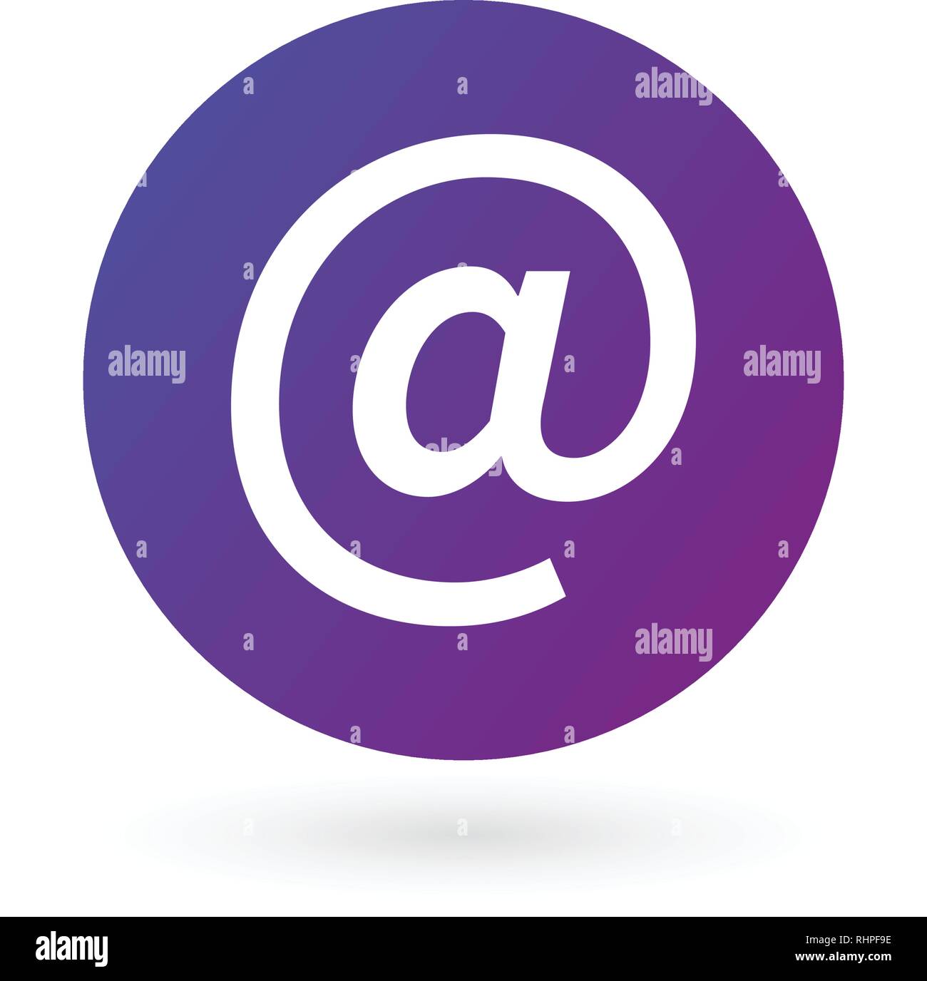 Vector purple e-mail internet icon button. Vector illustration isolated ...
