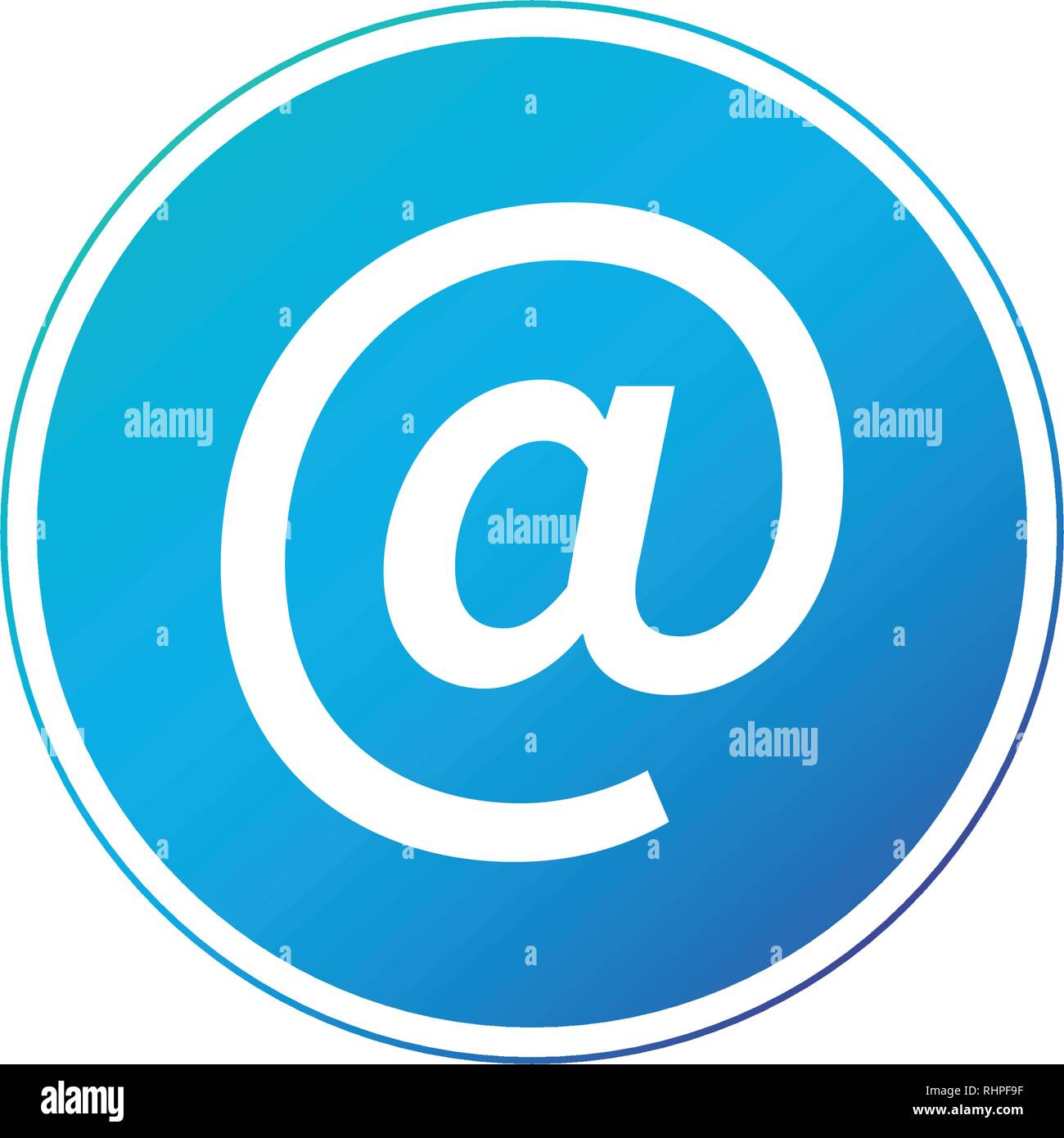 Vector blue e-mail internet icon button. Vector illustration isolated ...