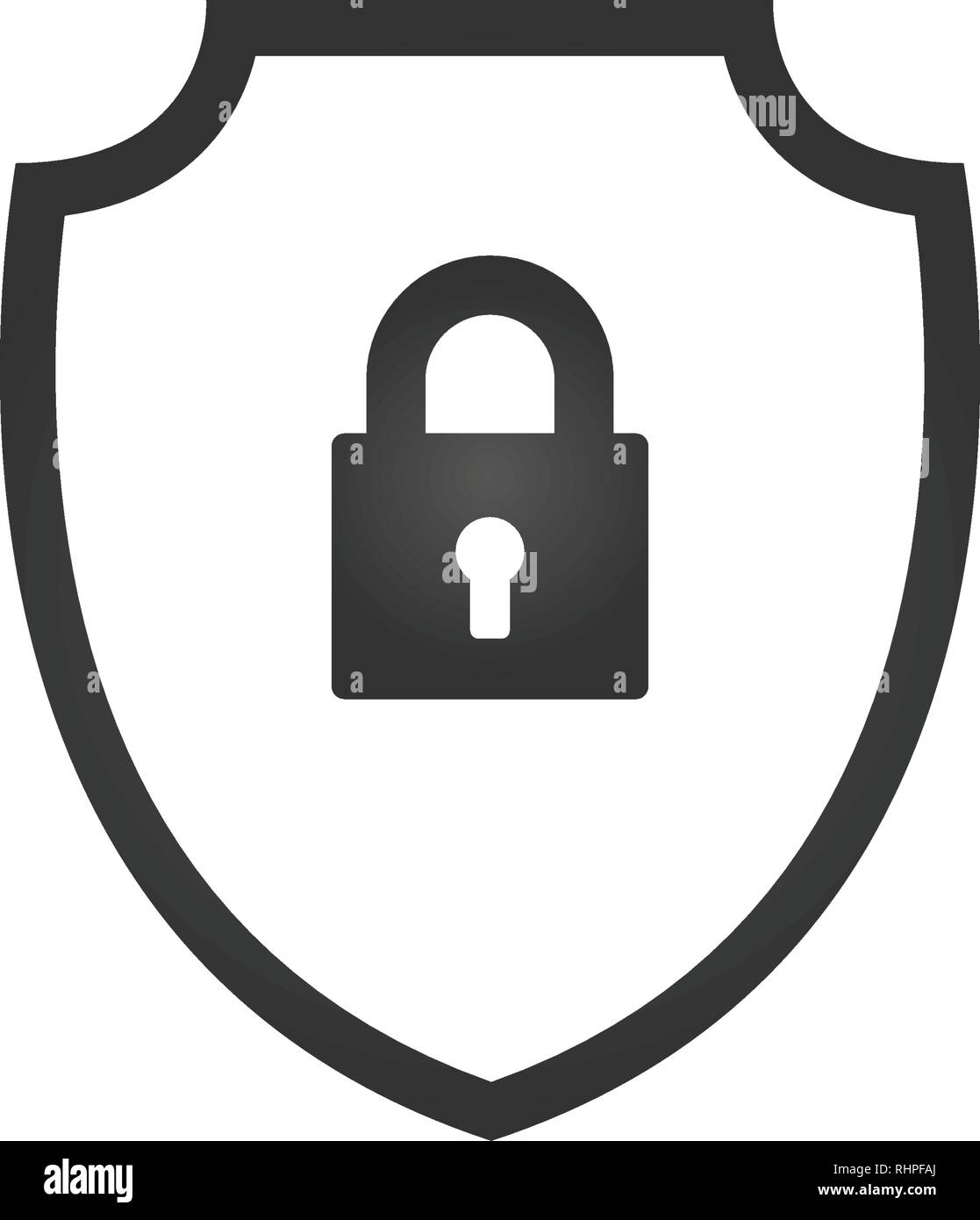 Abstract security shield with lock, security icon. Lock security icon ...