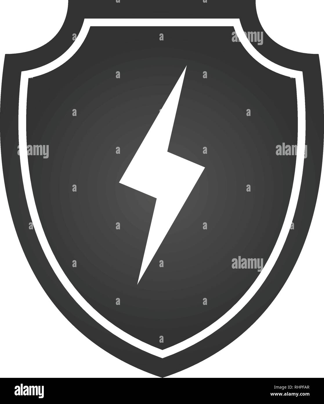 lightning and shield symbol protect vector logo template icon. Vector ...