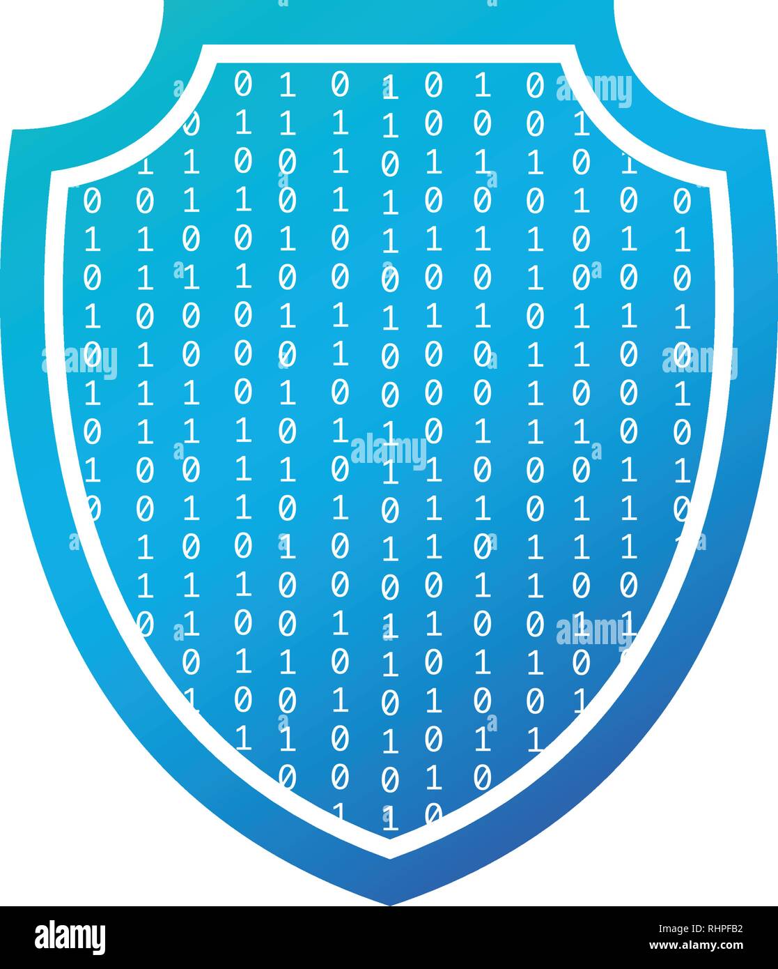 Security Concept Isolated Shield With Binary Code Inside The Shield