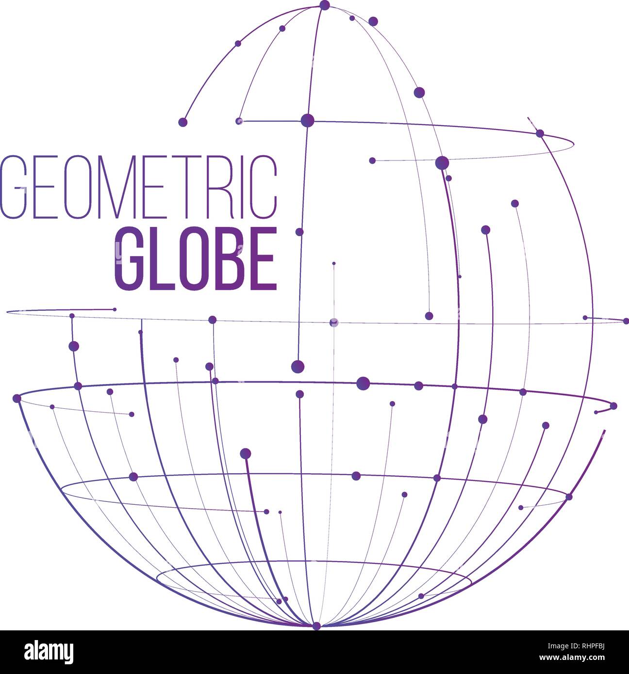 Abstract Line and dots Globe Design, Vector illustration isolated on ...