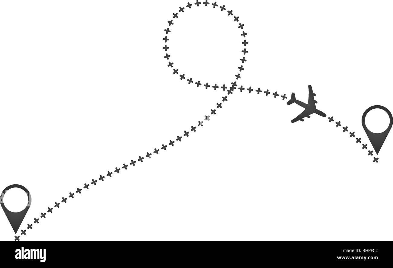 plane and its cross track on white . Vector illustration Stock Vector ...