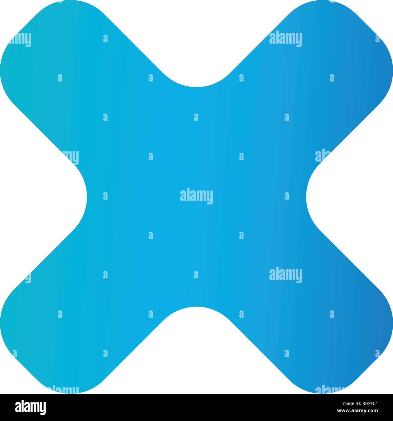 Cross blue icon isolated on white . Symbol No or X button for correct ...